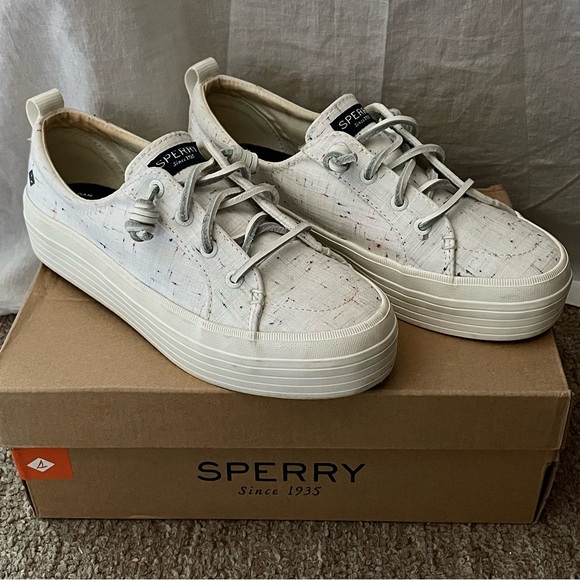 Sperry | Shoes | Sperry Womens Linen Confetti Crest Vibe Platform ...